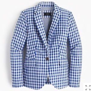J. Crew | Jackets & Coats | J Crew Campbell Linen Blazer Blue White ...